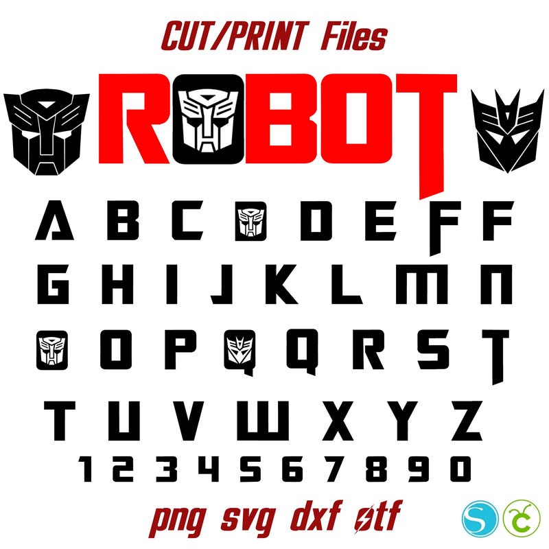 Transformer Font Svg - Etsy