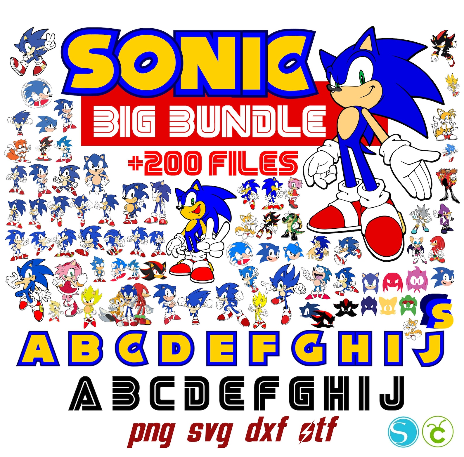 Sonic Bundle, Sonic Svg Cricut, Sonic Font, Sonic Letters Svg, Sonic Birthday Baby Shirt Diy ...