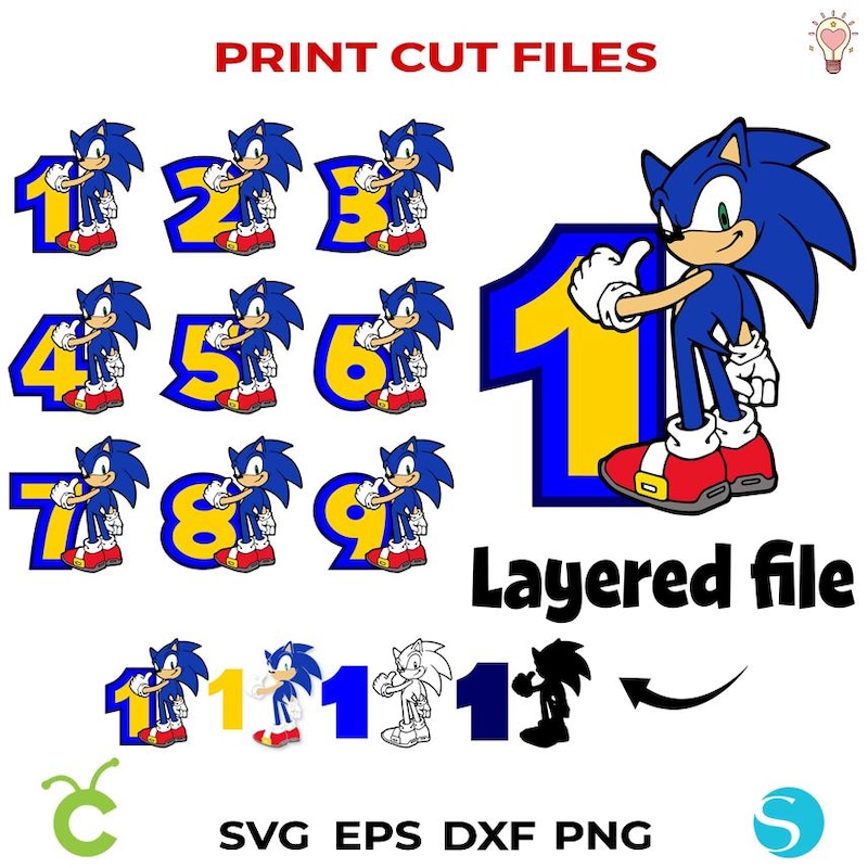 Sonic Numbers Png - Etsy