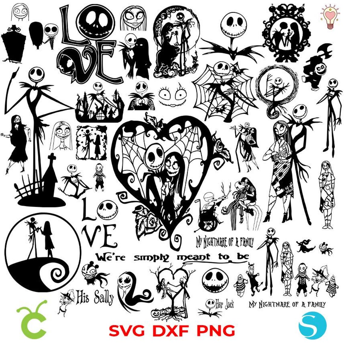 Christmas Svg Bundle, Nightmare Before Svg, Jack Svg Png, Nightmare Svg ...