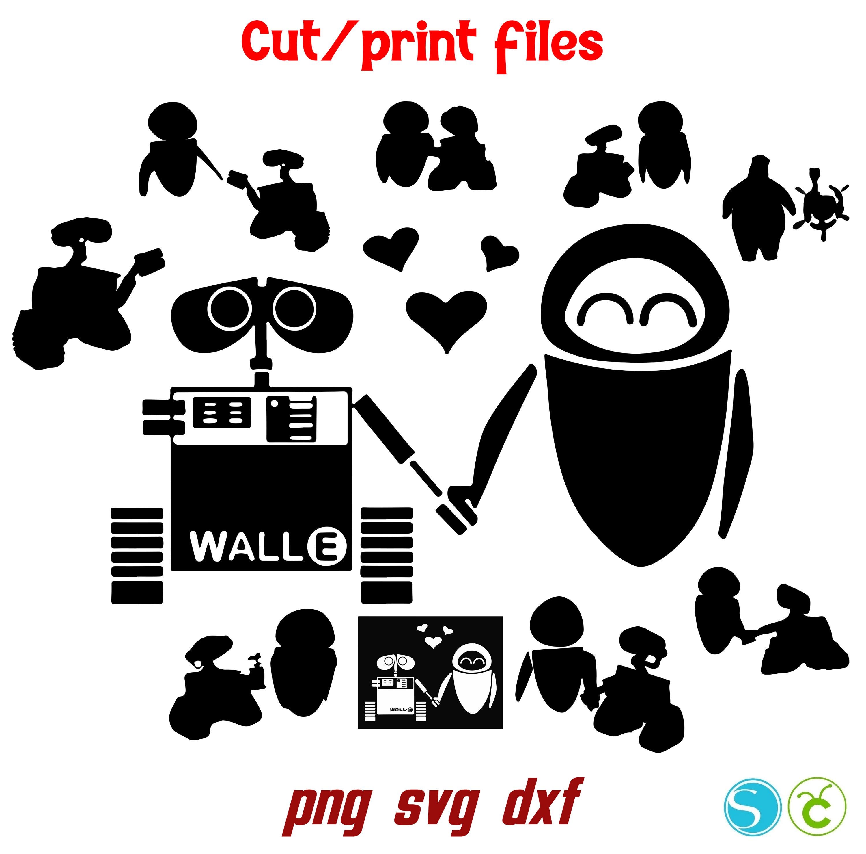 Wall-e and Eve Svg Bundle, Wall-e and Eve Png, Wall-e Svg, Wall-e and ...