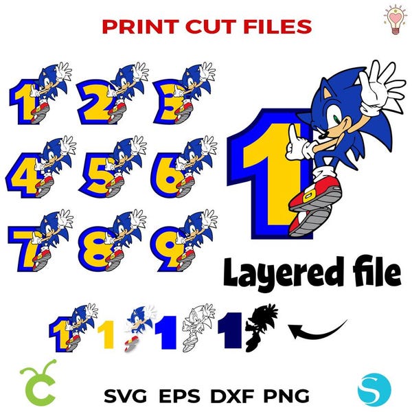 Sonic Birthday Svg - Etsy