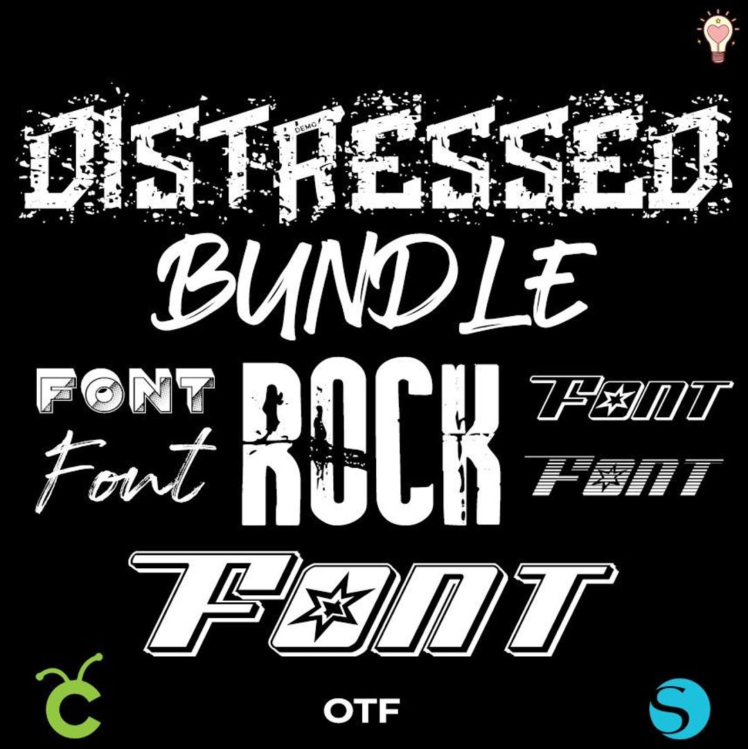 Rocks Fonts Bundle, Rock Font Cricut, Distressed Font Otf, Rocks Font ...