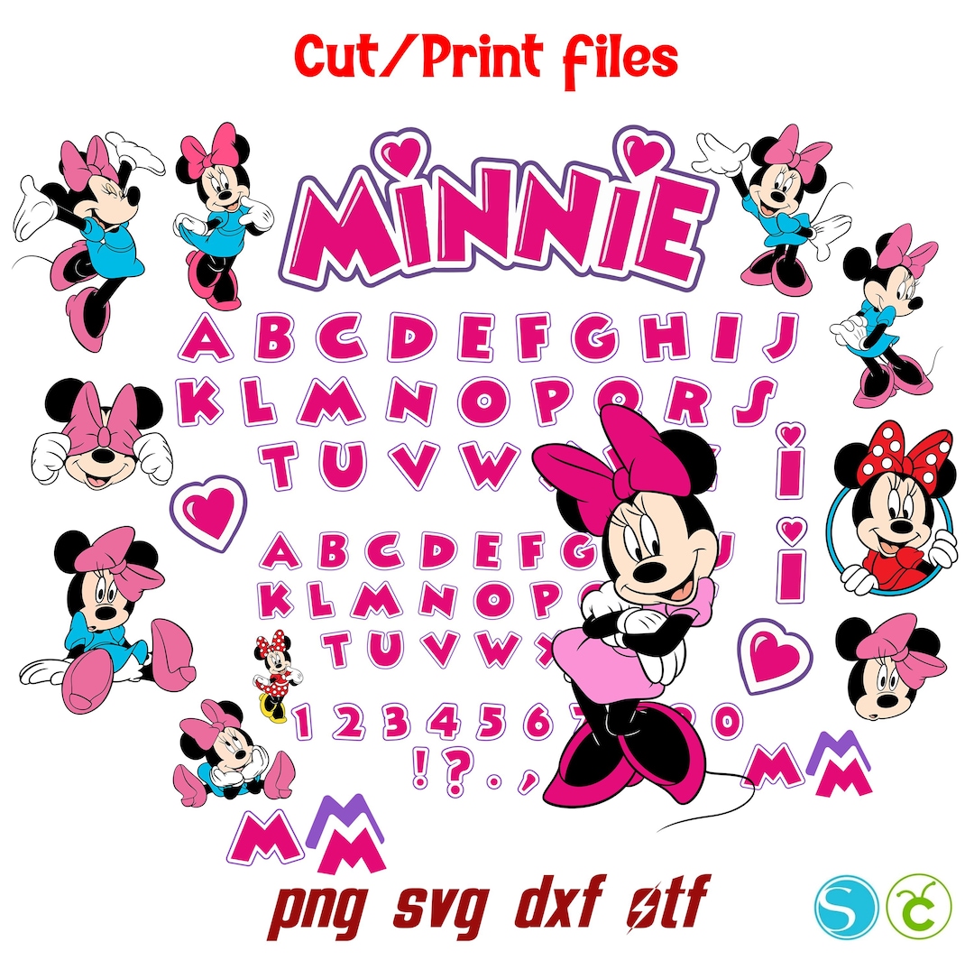 Minnie Svg Bundle, Minnie Birthday Letters SVG Cricut, Minnie Letters ...