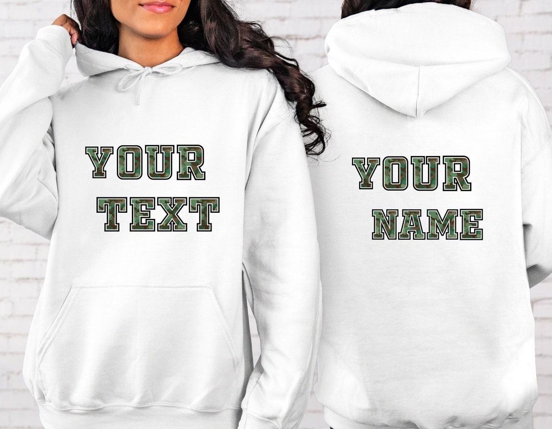 Custom Army Hoodie With Name Front and Back Personalized Army - Etsy