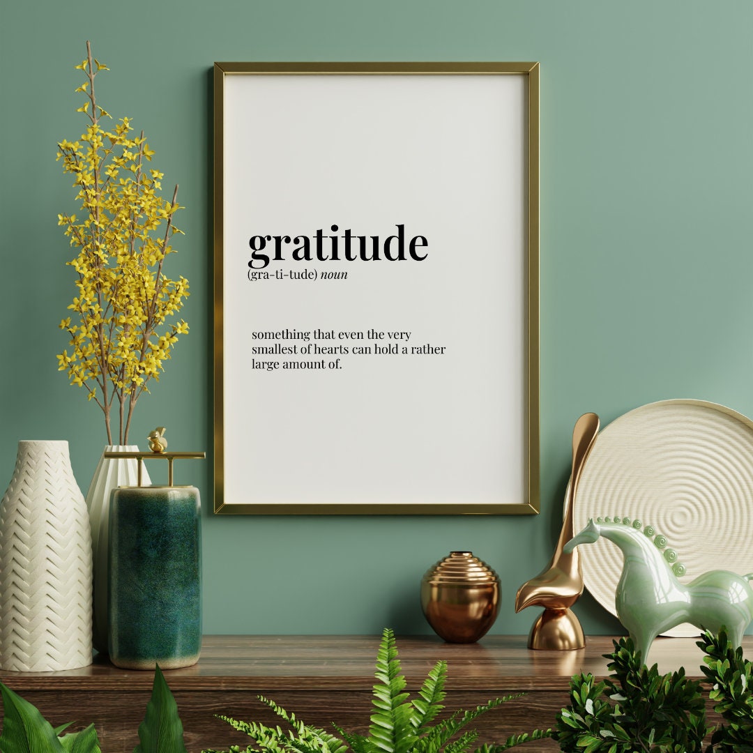 Gratitude Word Definition Print - Winnie the Pooh Inspirational Quote ...