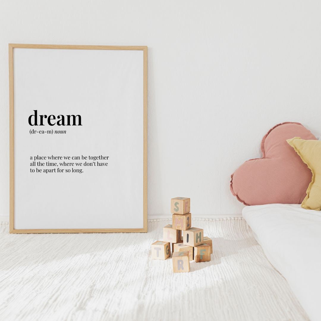 Dream Word Definition Print - Winnie the Pooh Inspirational Quote Art ...