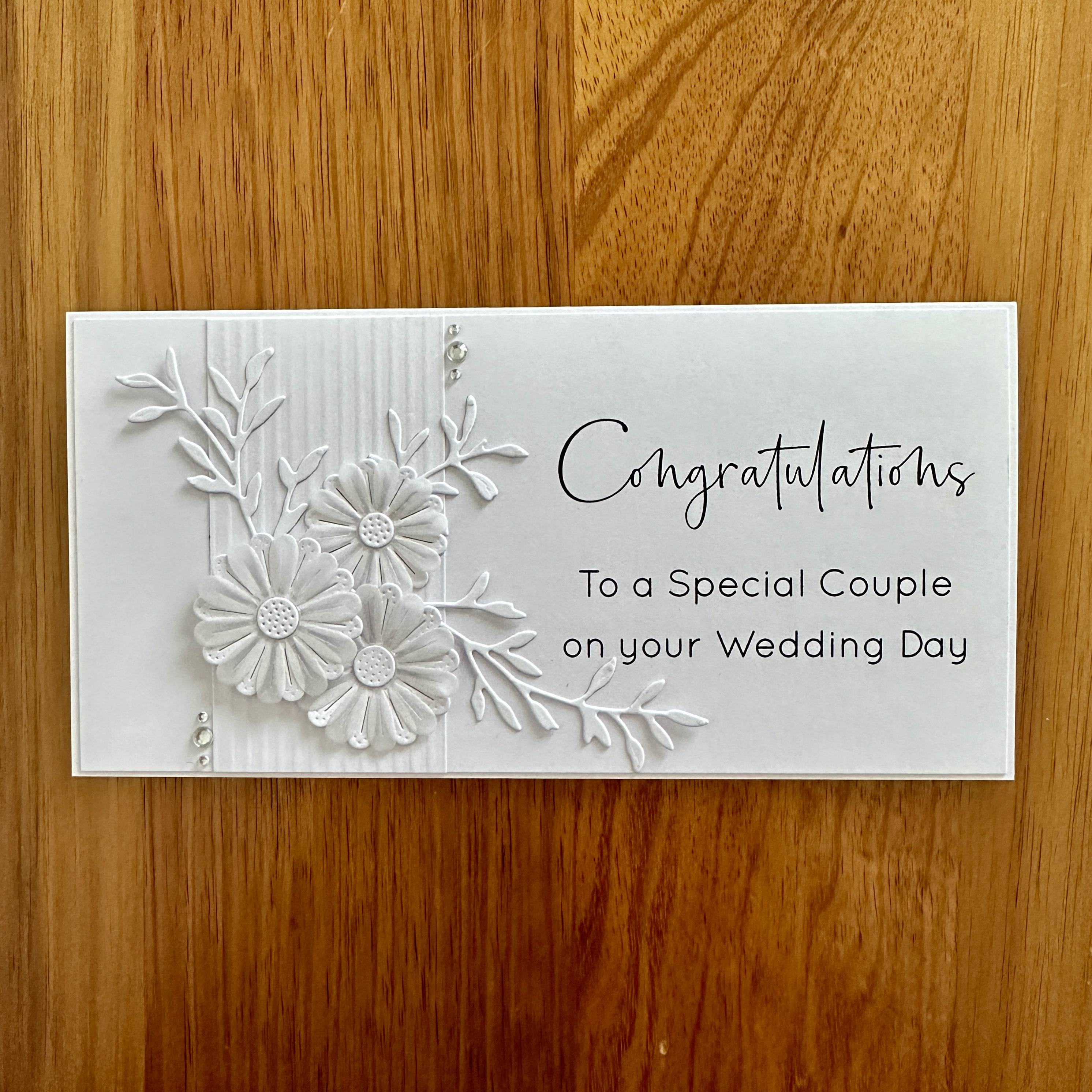 Personalised Wedding Money Card, Handmade Cash Gift Wallet Card, White ...