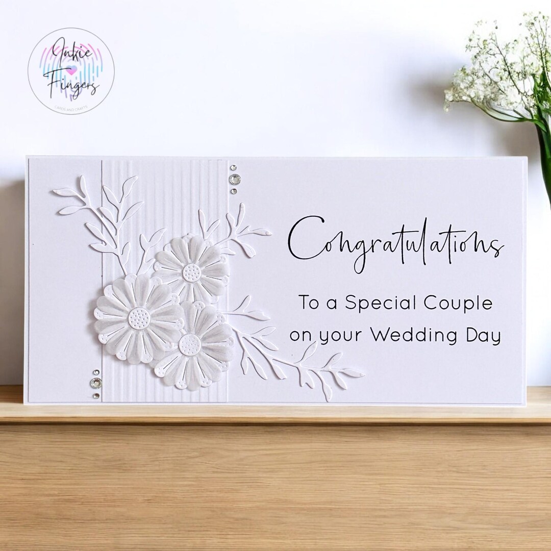 Personalised Wedding Money Card, Handmade Cash Gift Wallet Card, White ...