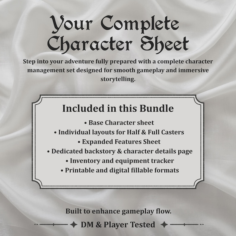 D&D 5e Printable Character Sheet | Fillable Fantasy RPG Character ...