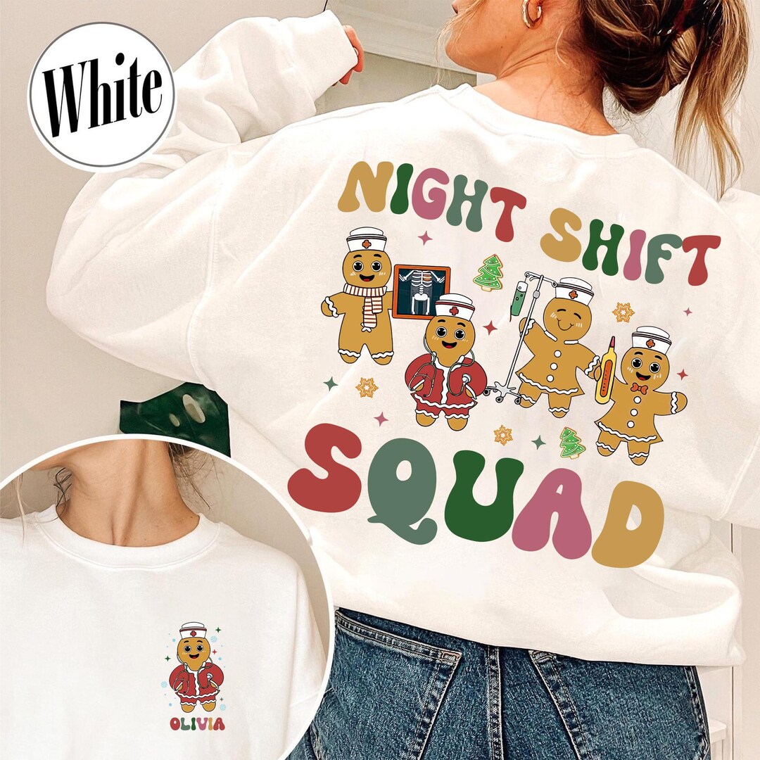 Customized Christmas Night Shift Squad Shirt, Night Shift Nurse Shirt ...