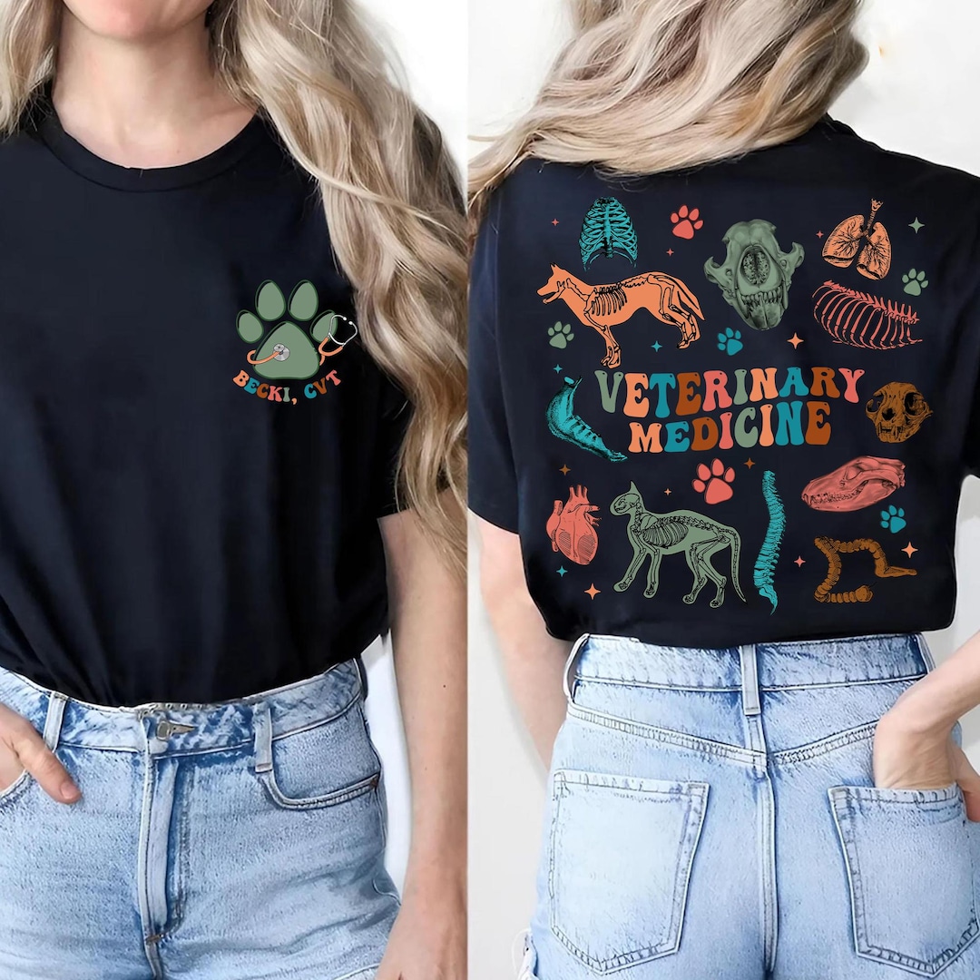 Custom Veterinary Anatomy Shirt, Vet Tech Week Gifts, Vet Receptionist ...