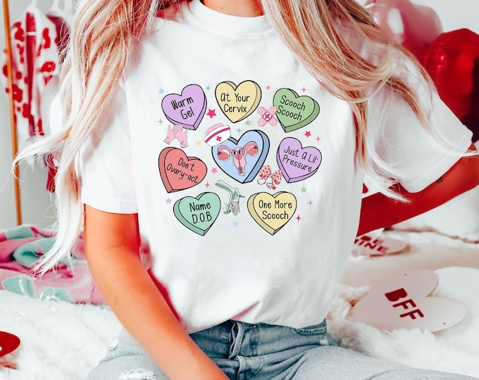 Valentine Obgyn Shirt, OBGYN Nurse Cute Hearts Crewneck Sweater ...