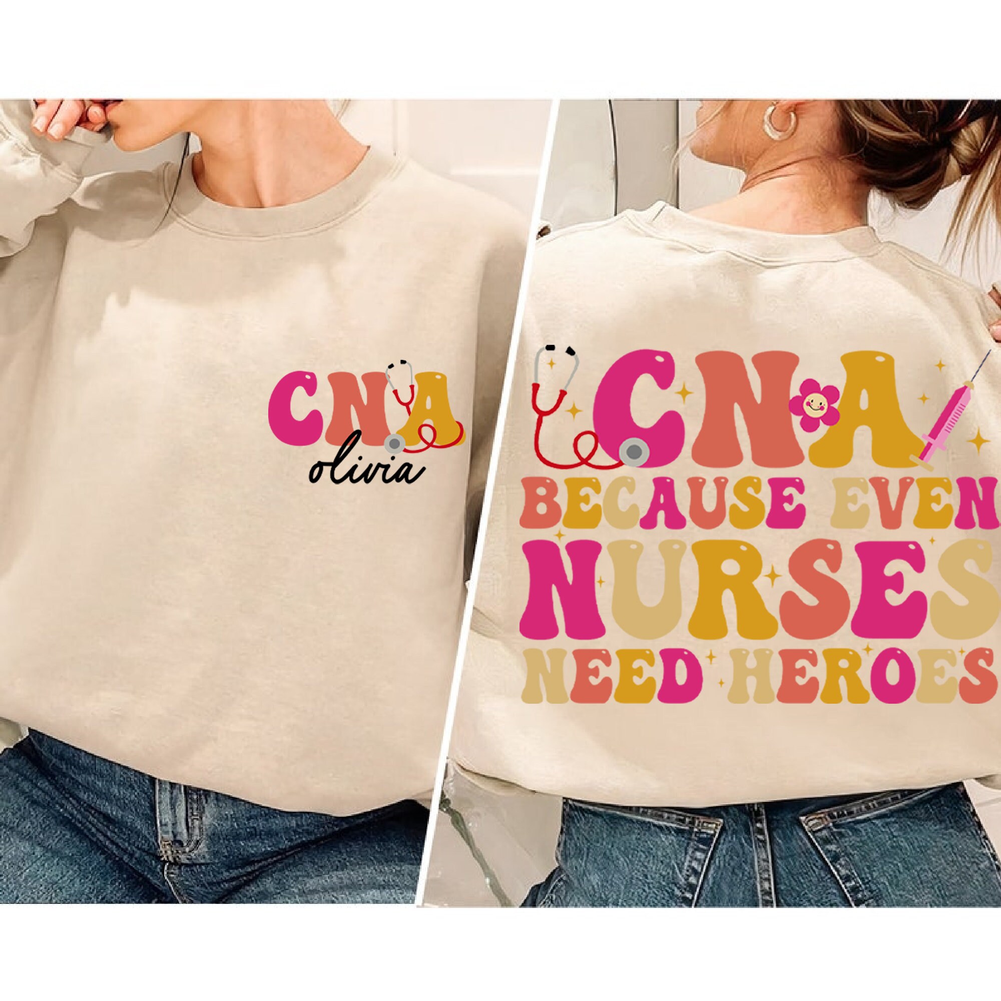Personalized CNA Nurse Shirt, Custom CNA Nurse Shirt, CNA Nurse Gift ...