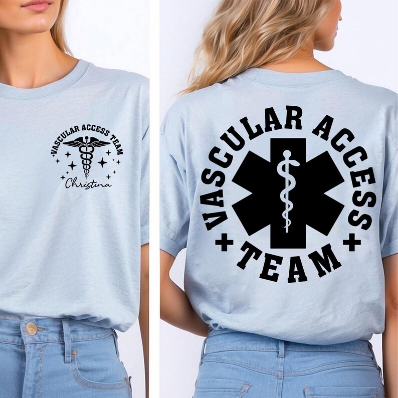 Custom Name Vascular Access Nurse Shirt, VAT Team Shirts,infusion Nurse ...