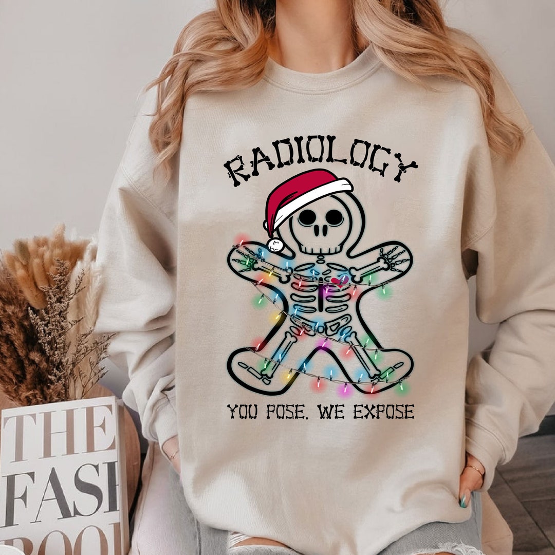 Radiologist Christmas Sweatshirt, Christmas X-ray Gingerbread Man ...