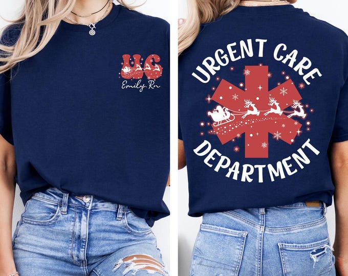Personalized Urgent Care Nurse Shirt, Christmas Urgent Care Department ...