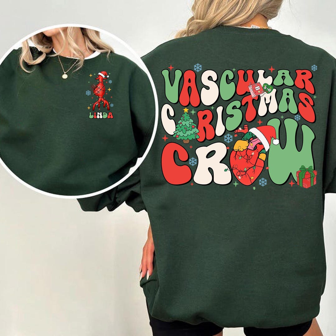 Custom Name Vascular Access Nurse Christmas Shirt, VAT Nurse ...