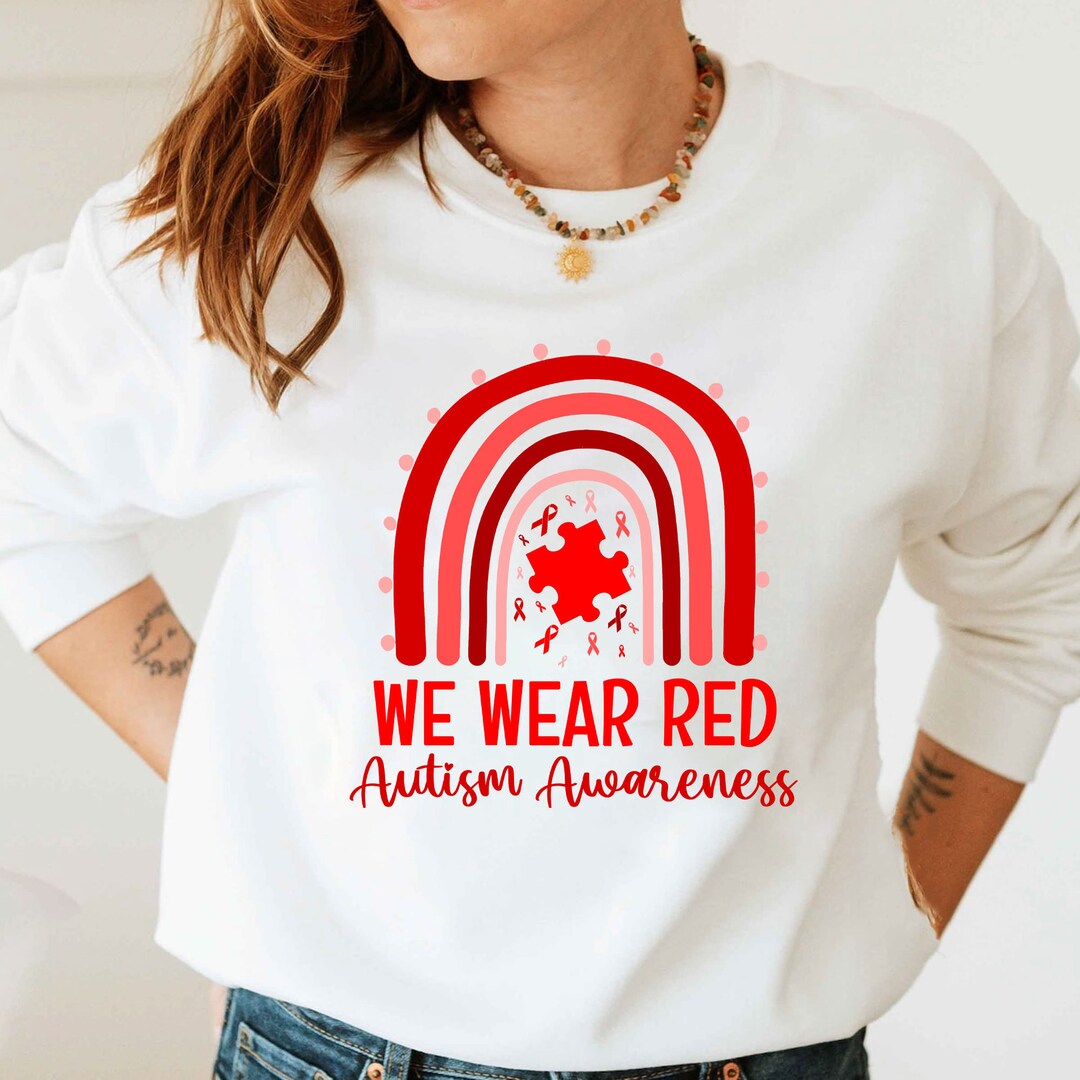 Autism Awareness Shirt, We Wear Red Autism Acceptance Shirt, Red ...