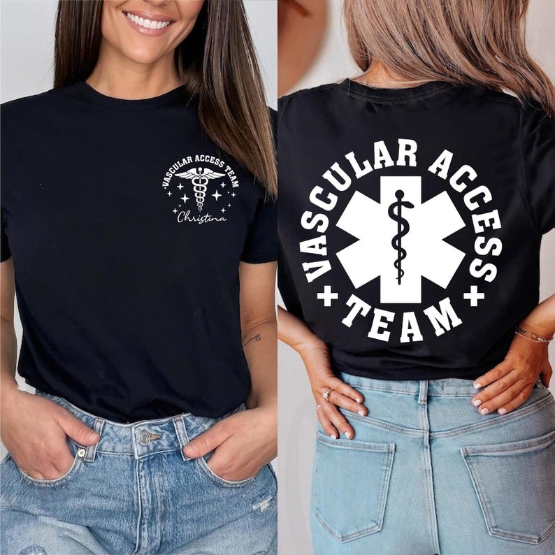 Custom Name Vascular Access Nurse Shirt, VAT Team Shirts,infusion Nurse ...
