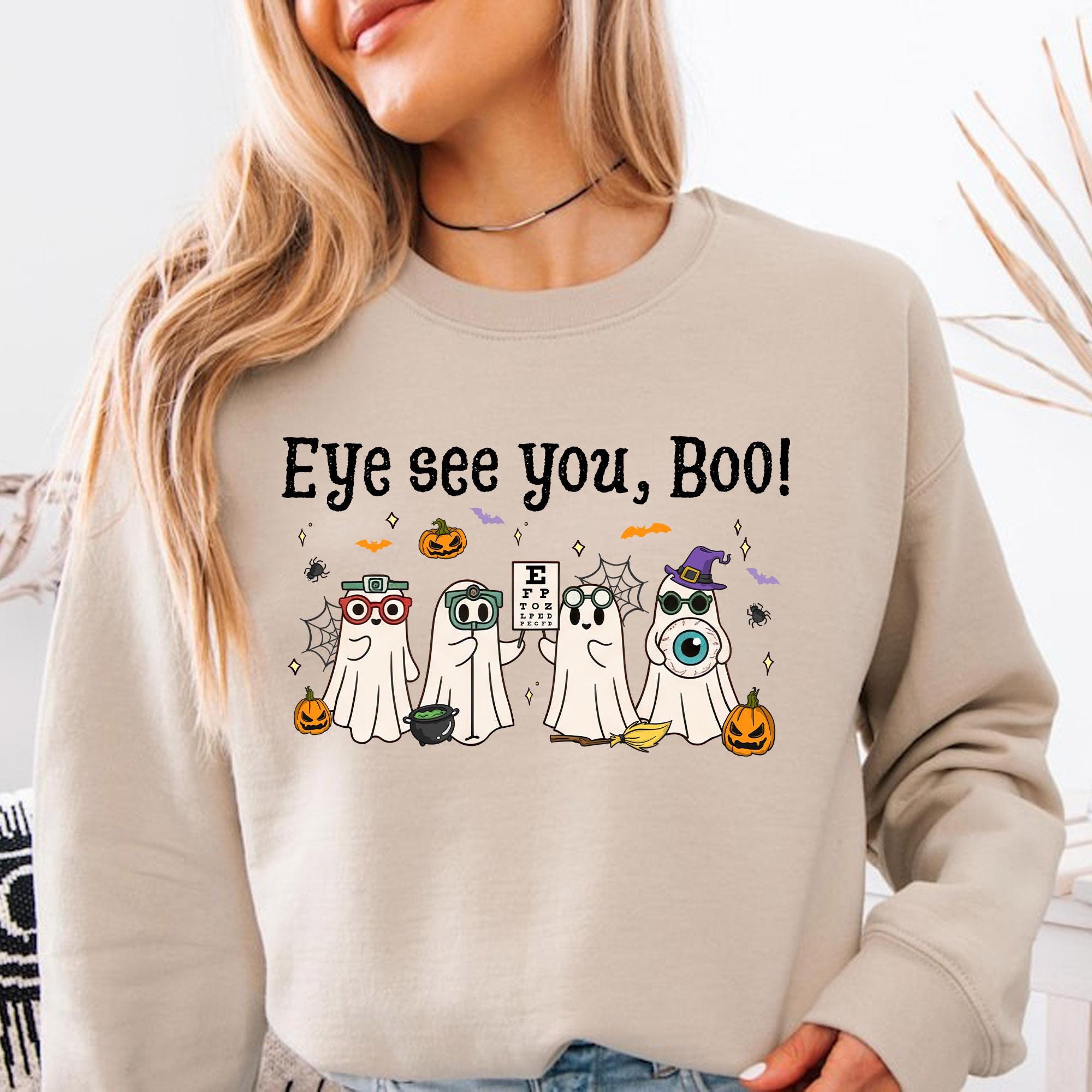 Cute Ghost Optometry Halloween Shirt, Eye Doctor Sweatshirt ...
