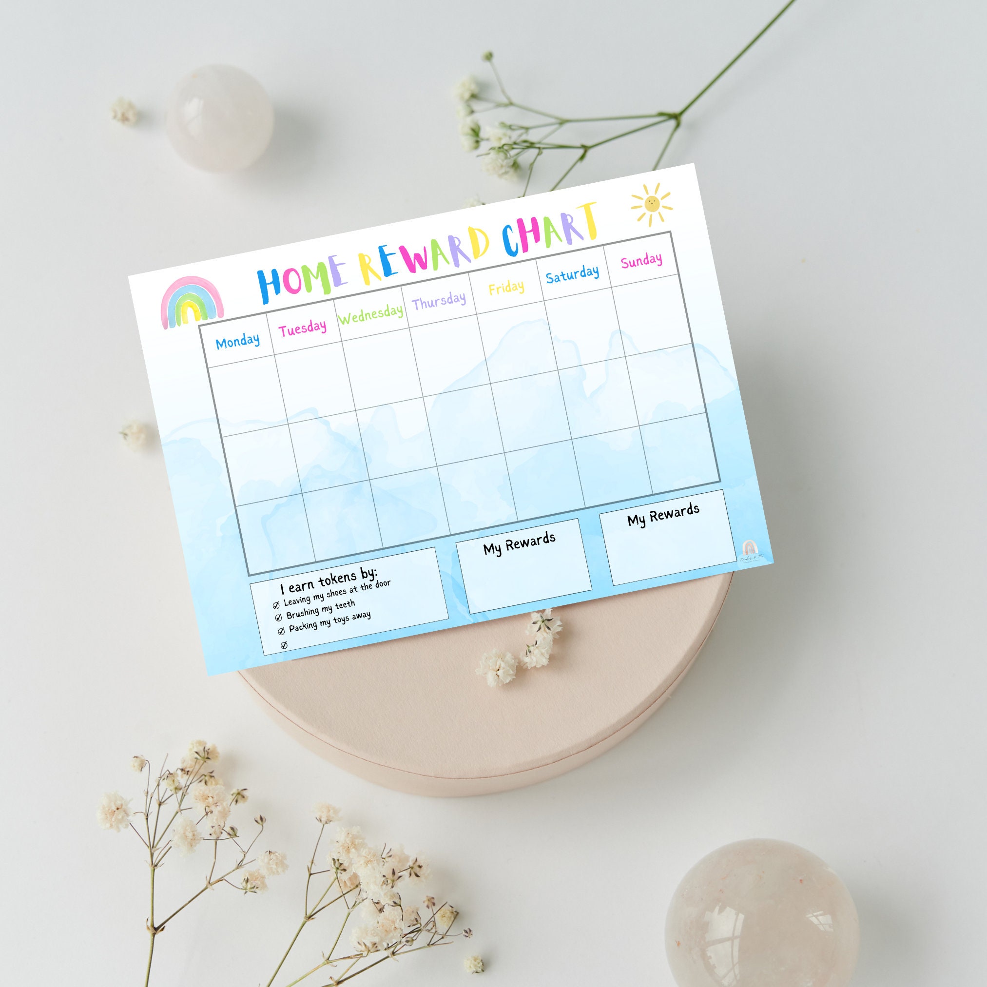 Behaviour Chart for Kids | Home Reward Chart | Homeschool Reward Chart ...