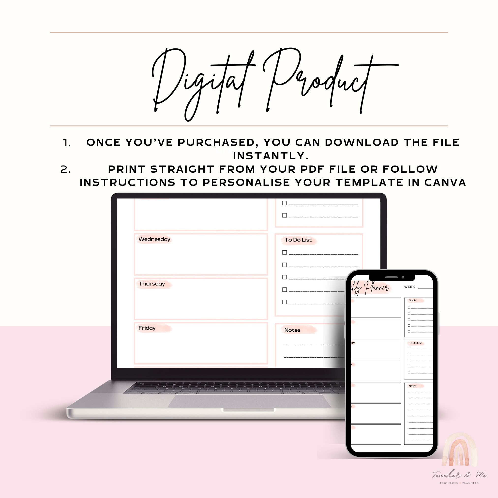 Editable Weekly Planner Printable, Digital Weekly Planner PDF Weekly ...