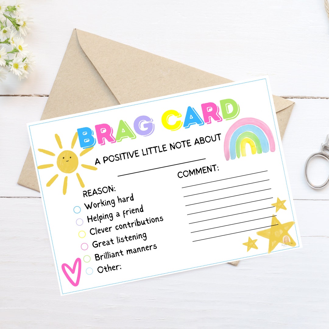 Printable Teacher Mail Brag Card Back to School Teacher - Etsy