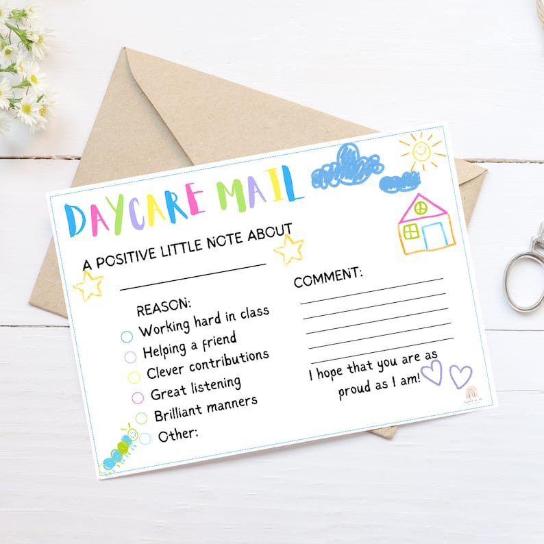 Daycare Teacher Mail, Day-care, Note From Daycare Teacher, Homeschool ...