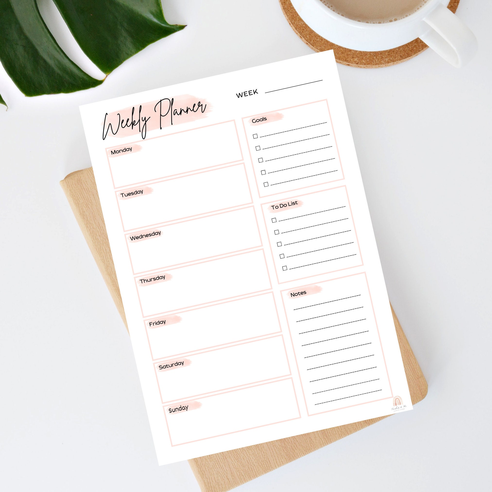 Editable Weekly Planner Printable, Digital Weekly Planner PDF Weekly ...