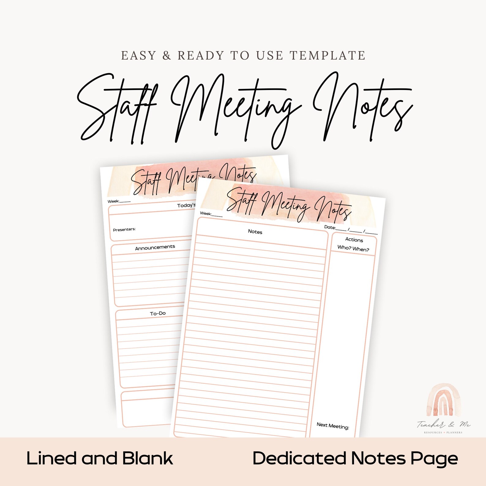 Teacher Meeting Notes | Staff Meeting Notes | Meeting Notes | to Do ...