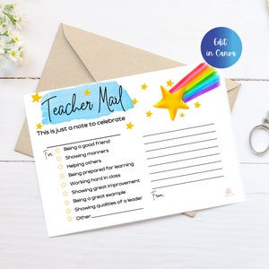 EDITABLE Shooting Stars Teacher Mail, Template, Note From the Teacher ...
