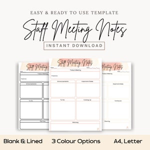 Teacher Meeting Notes | Staff Meeting Notes | Meeting Notes | to Do ...