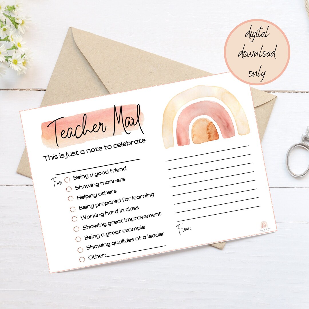 Printable Teacher Mail, Boho Theme, Back to School, Teacher Resources ...