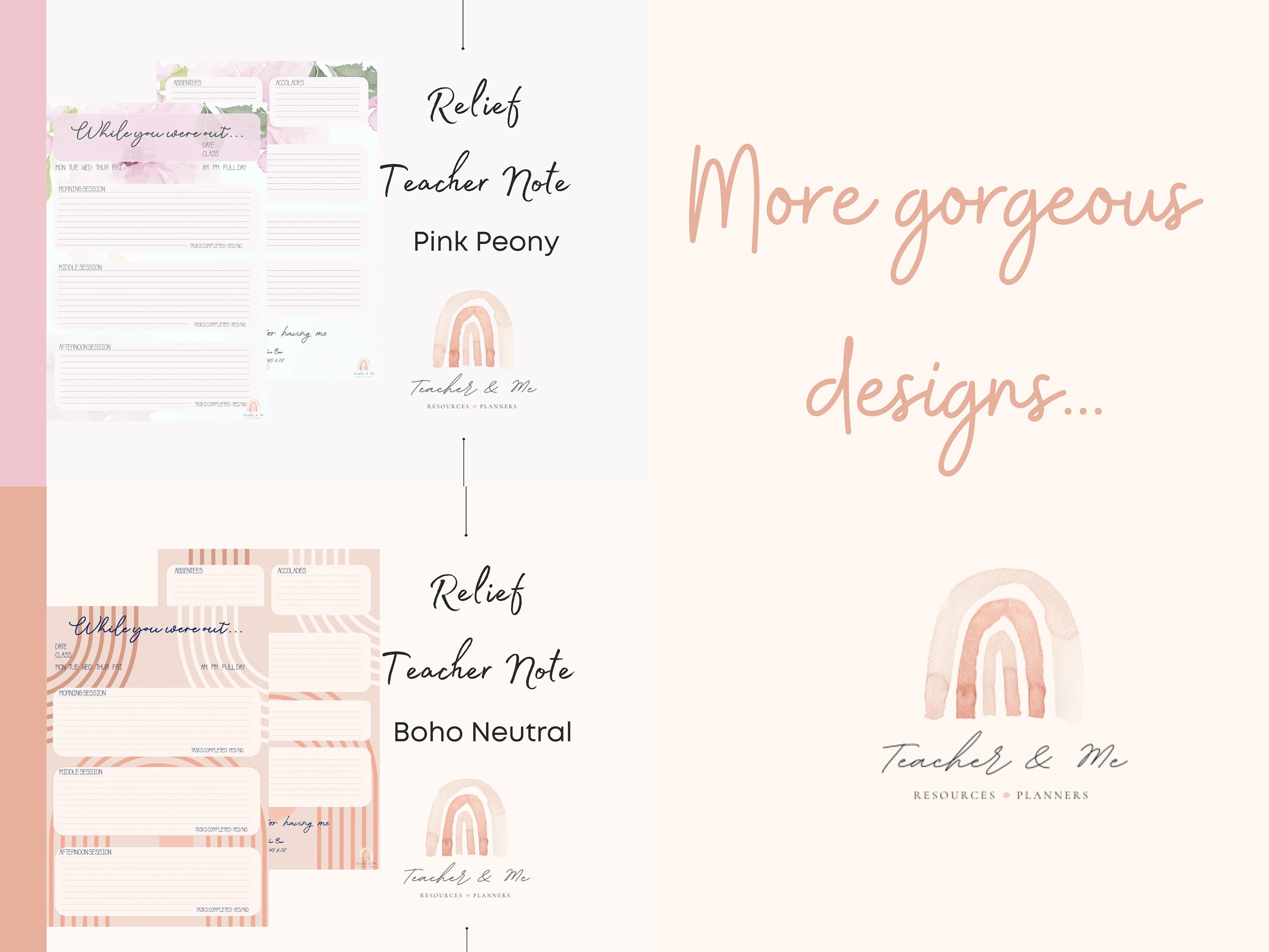 Dusty Rose Relief Teacher Feedback Notes, Substitute Feedback Form ...