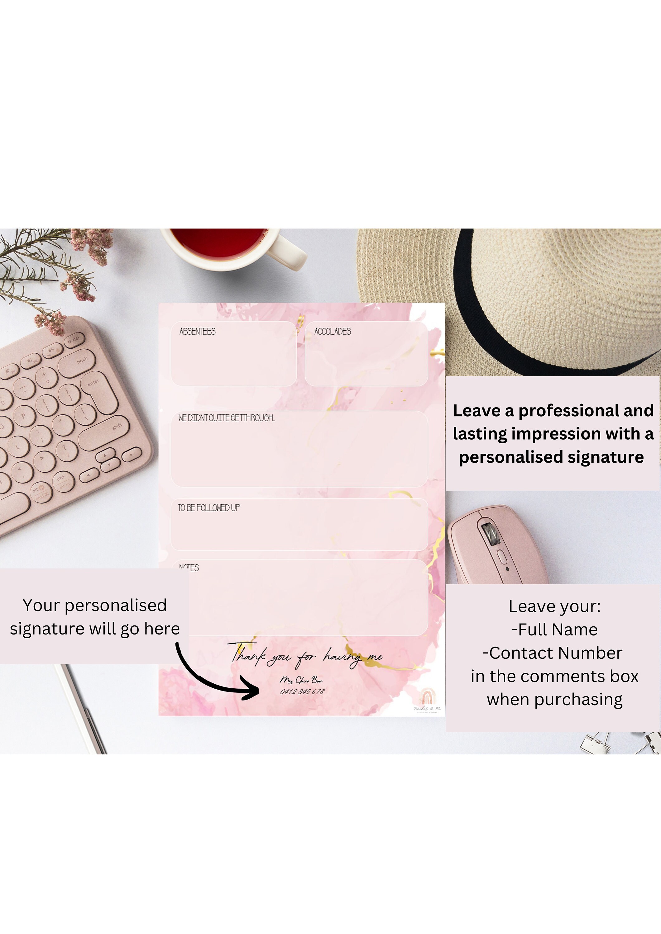 Dusty Rose Relief Teacher Feedback Notes, Substitute Feedback Form ...