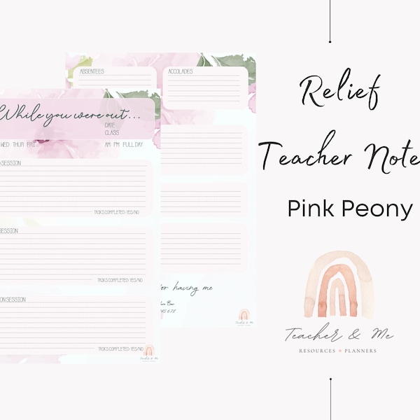 While You Were Away Substitute Forms - Etsy