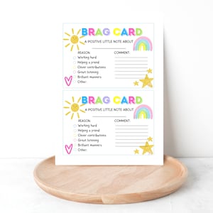 Printable Teacher Mail, Brag Card, Back to School, Positive Note From ...