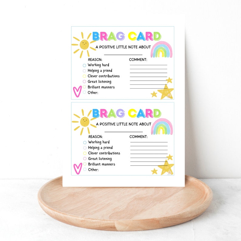 Printable Teacher Mail, Brag Card, Back to School, Positive Note From ...