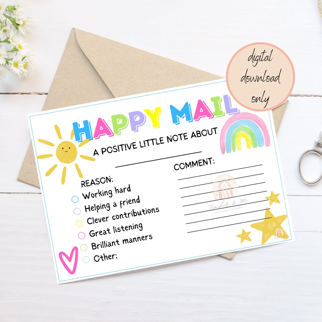 Printable Teacher Mail, Happy Mail, Back to School, Teacher Resources ...