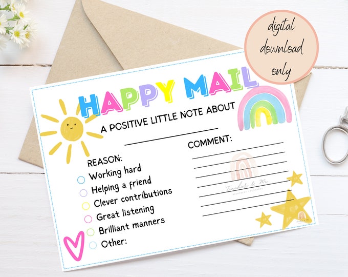 Printable Teacher Mail, Happy Mail, Back to School, Teacher Resources ...