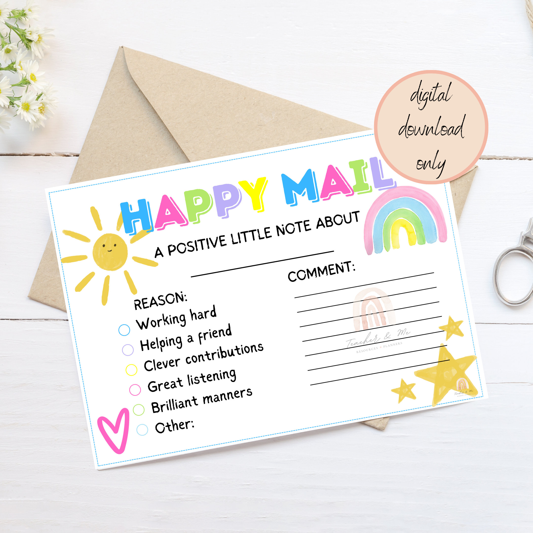 Printable Teacher Mail, Happy Mail, Back to School, Teacher Resources ...