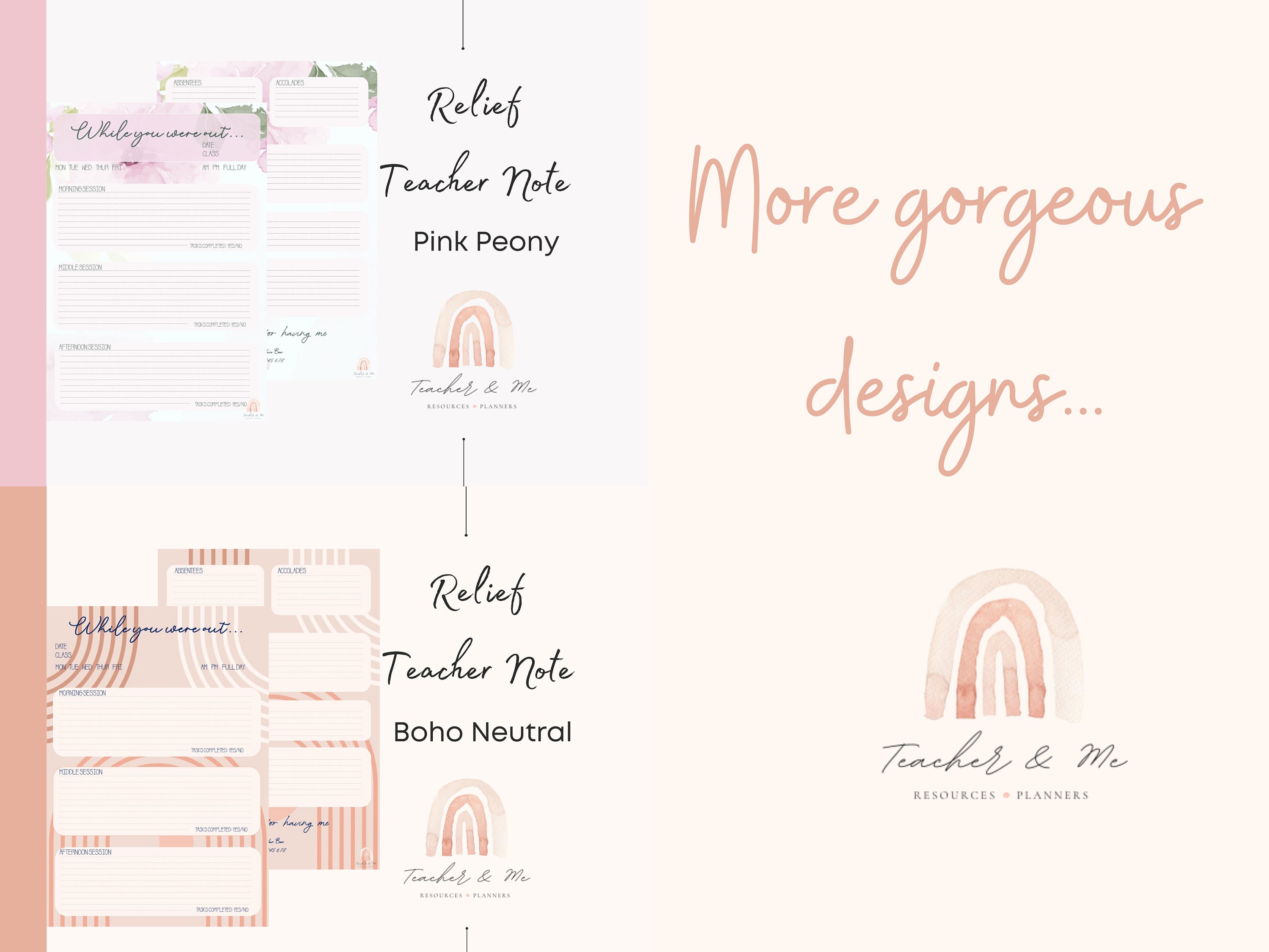 Relief Teacher Feedback- Green Florals Neutral- While You Were Away ...