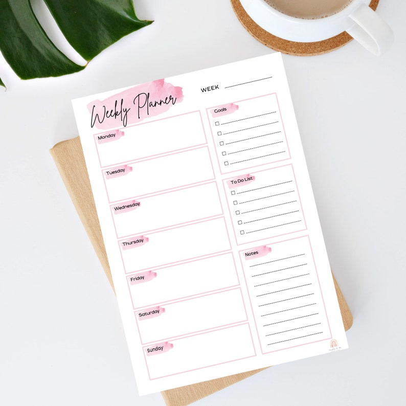 Editable Weekly Planner Printable, Digital Weekly Planner PDF Weekly ...