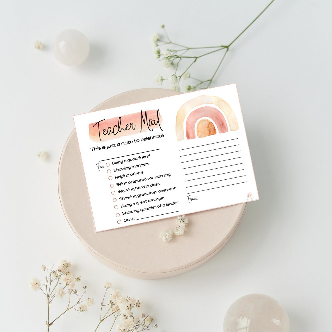 EDITABLE Boho Teacher Mail- Template- Note From the Teacher- Positive ...