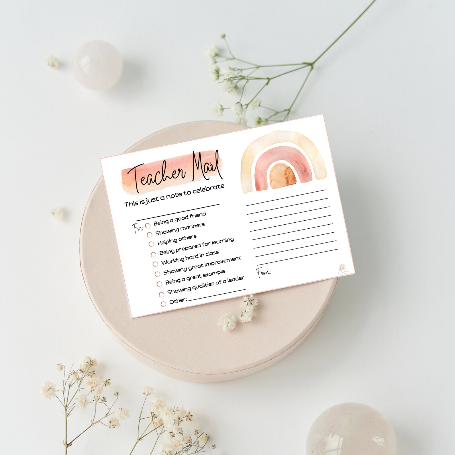 EDITABLE Boho Teacher Mail- Template- Note From the Teacher- Positive ...