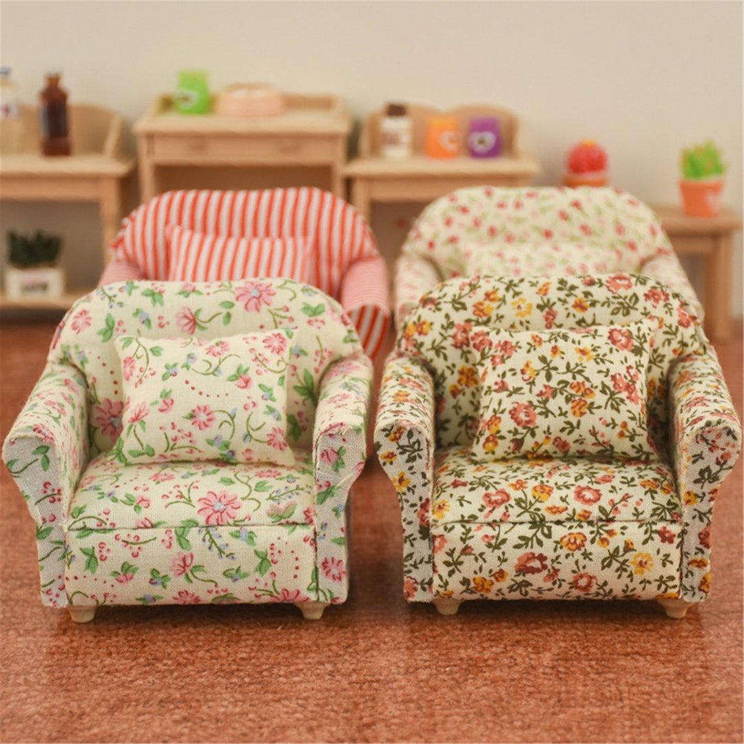 1/12 Dollhouse Mini Floral Sofa - Etsy
