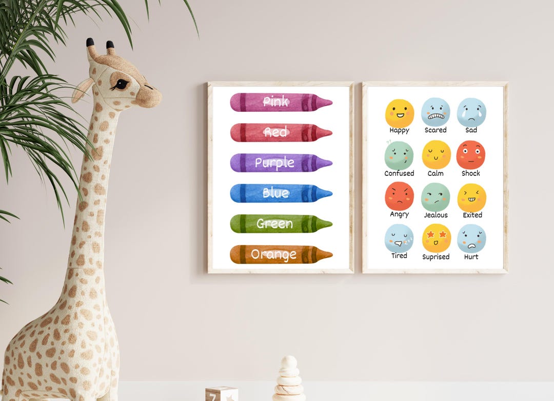 Educational Wall Art, Feelings Wall Art, Colors Learning Wall Art ...