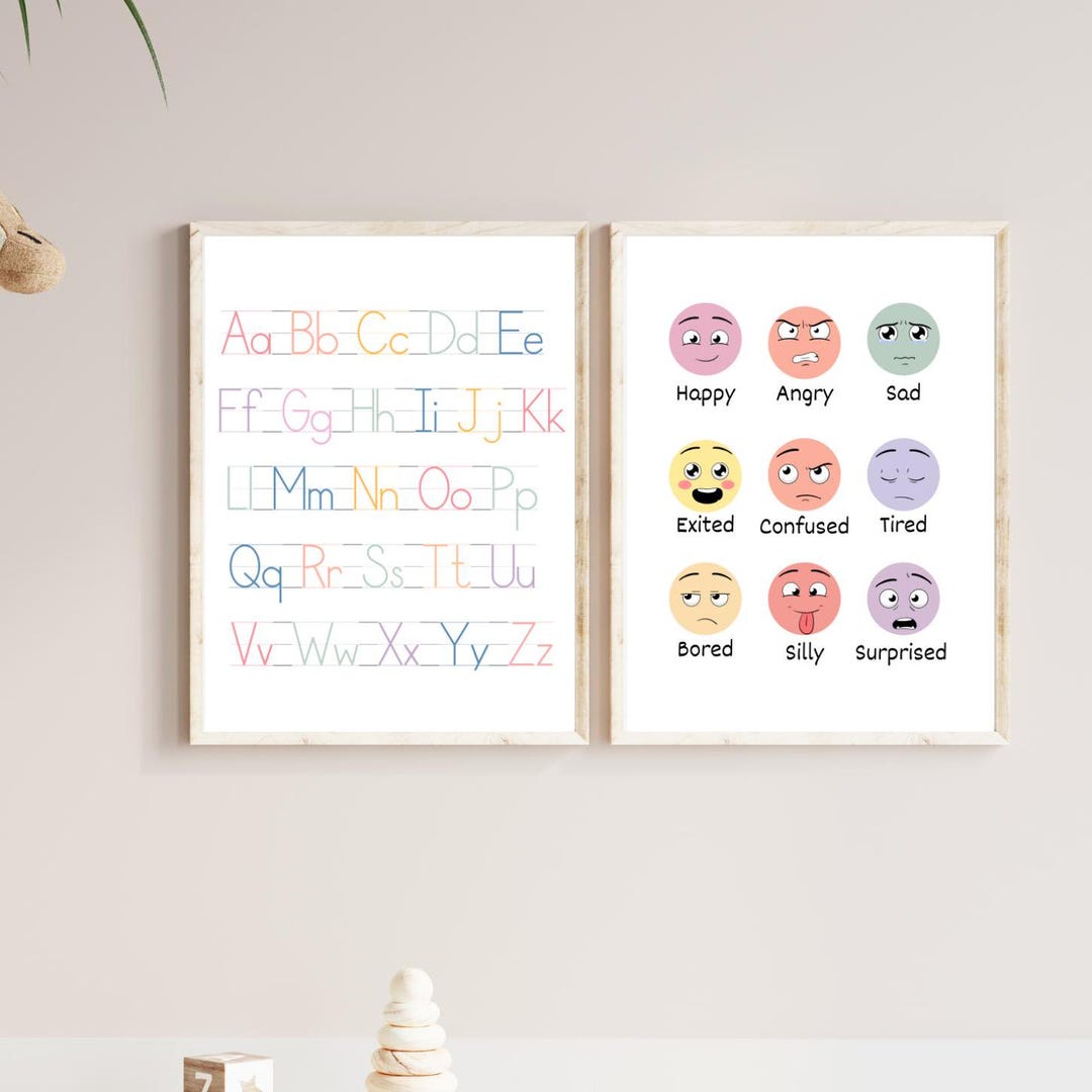 Educational Wall Art, Alphabet Wall Art, Emotions Wall Art, Feelings ...