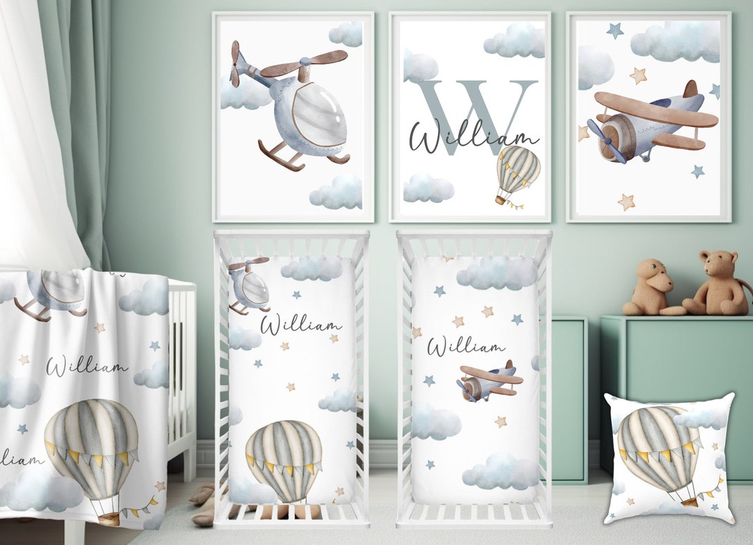 Airplane Helicopter Crib Bedding Set Boy, Baby Boy Crib Bedding Sets ...